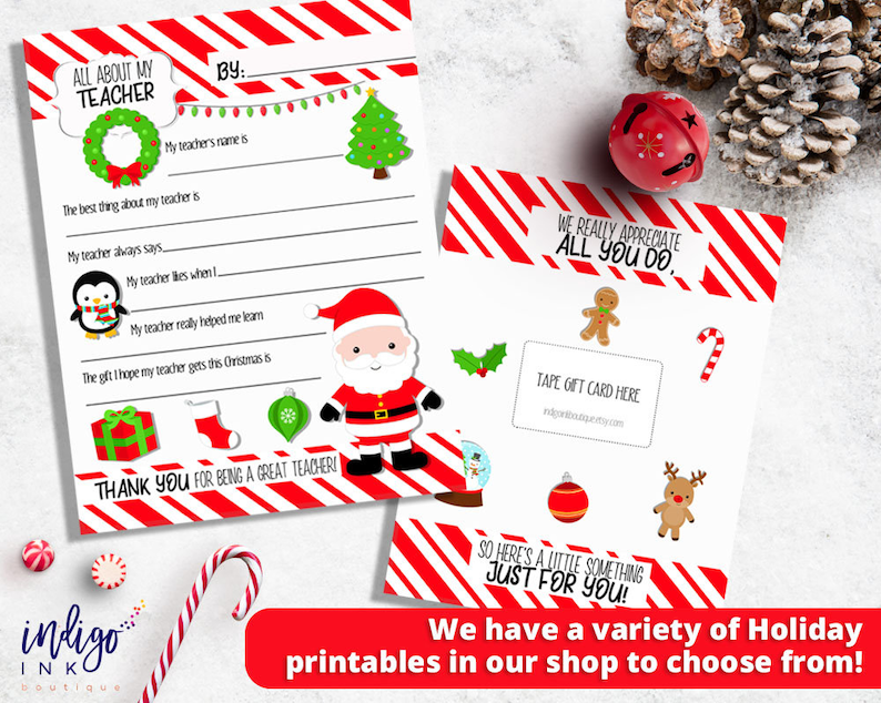 Candy Cane Gram Holiday Tags INSTANT DOWNLOAD | Snowman Favor Tags ...