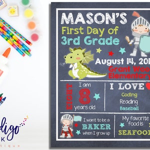 First Day of School Sign Custom Chalkboard DIGITAL DOWNLOAD | 1st Day ...