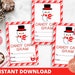 Candy Cane Gram Holiday Tags INSTANT DOWNLOAD | Snowman Favor Tags ...