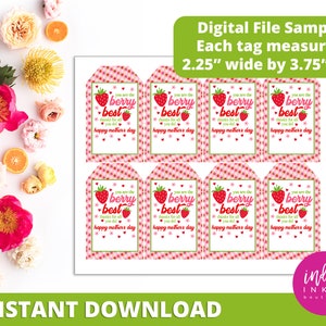 You Are the Berry Best Tags INSTANT DOWNLOAD | Mother's Day Tag ...
