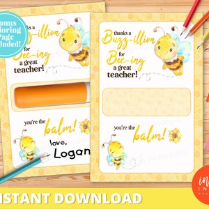 Gift for Teacher Lip Balm Holder INSTANT DOWNLOAD | Last Day of School ...