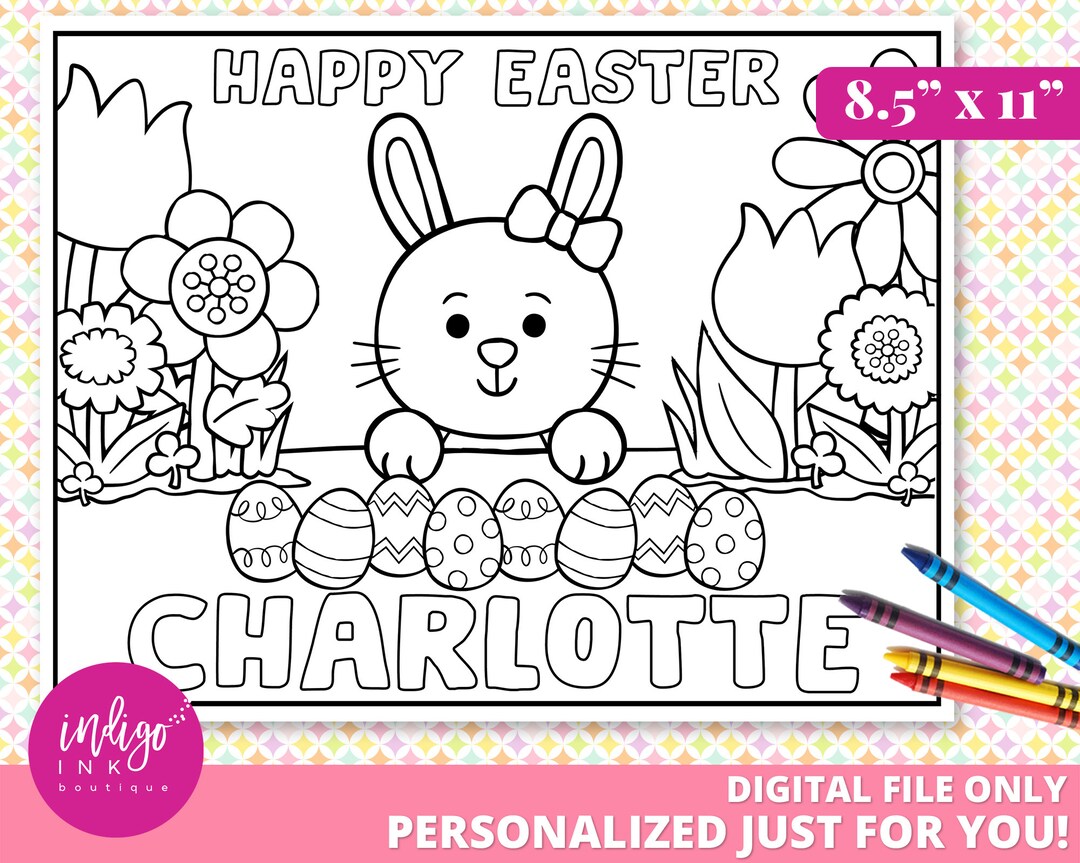 Easter Coloring Placemat PERSONALIZED | Easter Activity Placemat ...