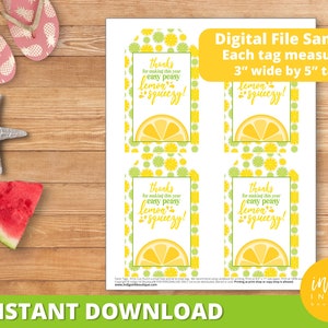 Teacher Appreciation Gift Tag INSTANT DOWNLOAD | Easy Peasy Lemon Gift ...