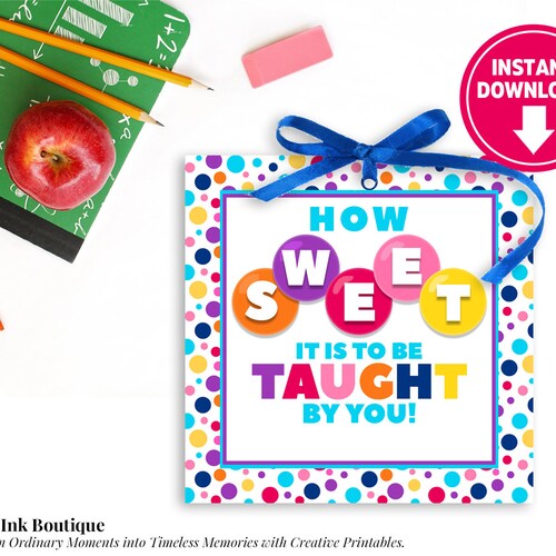 How Sweet It is to Be Taught by You Valentine's Day Gift - Etsy