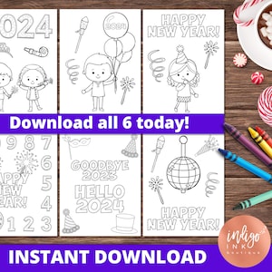New Years Coloring Page INSTANT DOWNLOAD New Years Printable New Years ...