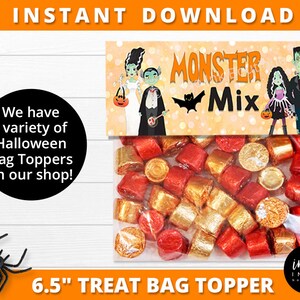 Halloween Bag Topper | Party Favor Treat Bag Toppers | Printable ...