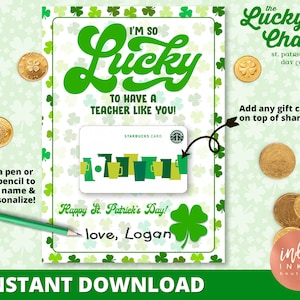 St Patricks Day Gift Card Holder INSTANT DOWNLOAD | Lucky to Have You ...
