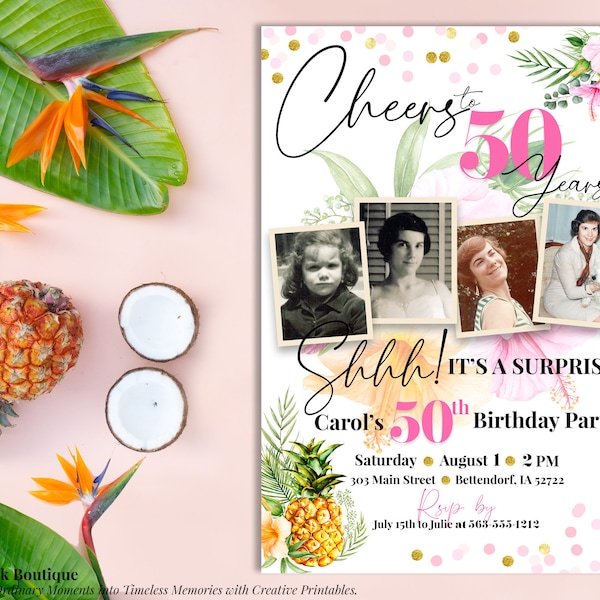 Pineapple Birthday Invitation Photo - Etsy