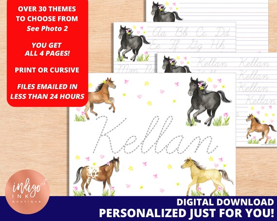 Personalized Handwriting Worksheets DIGITAL DOWNLOAD | Name Writing ...