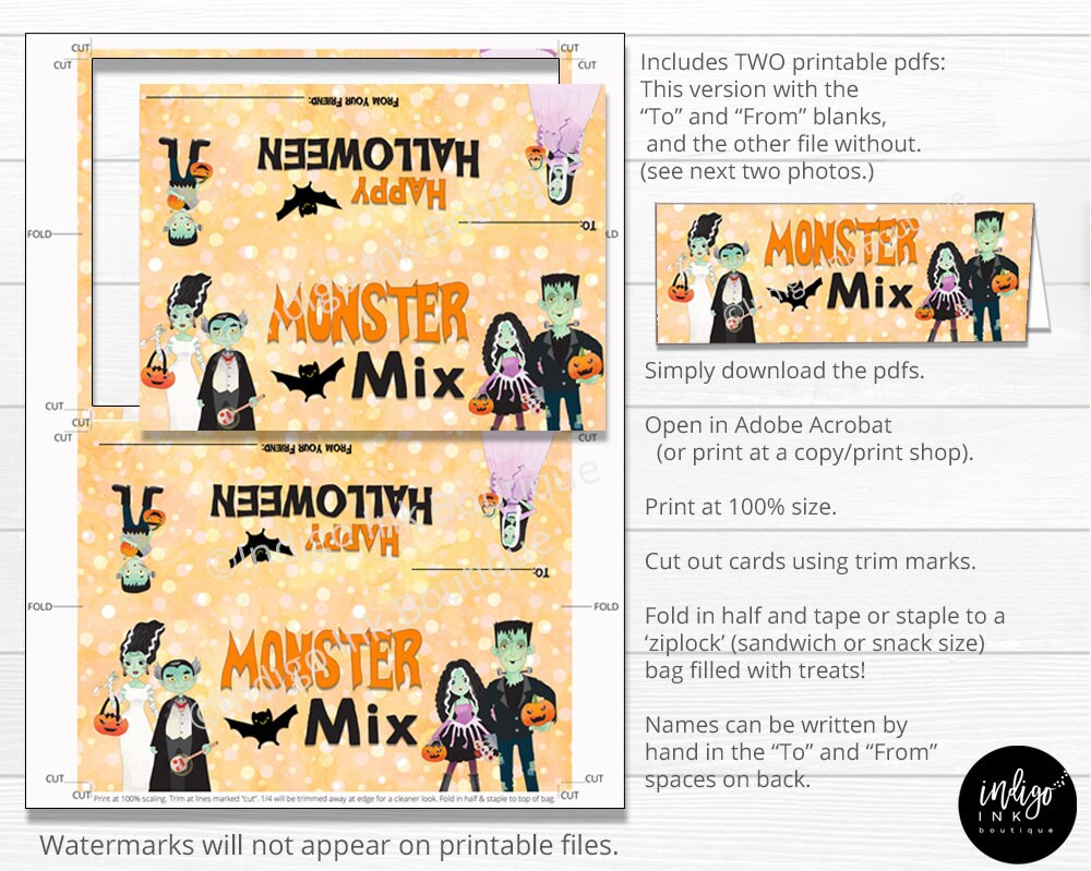 Halloween Bag Topper Printable Halloween Treat Bag Toppers | Etsy