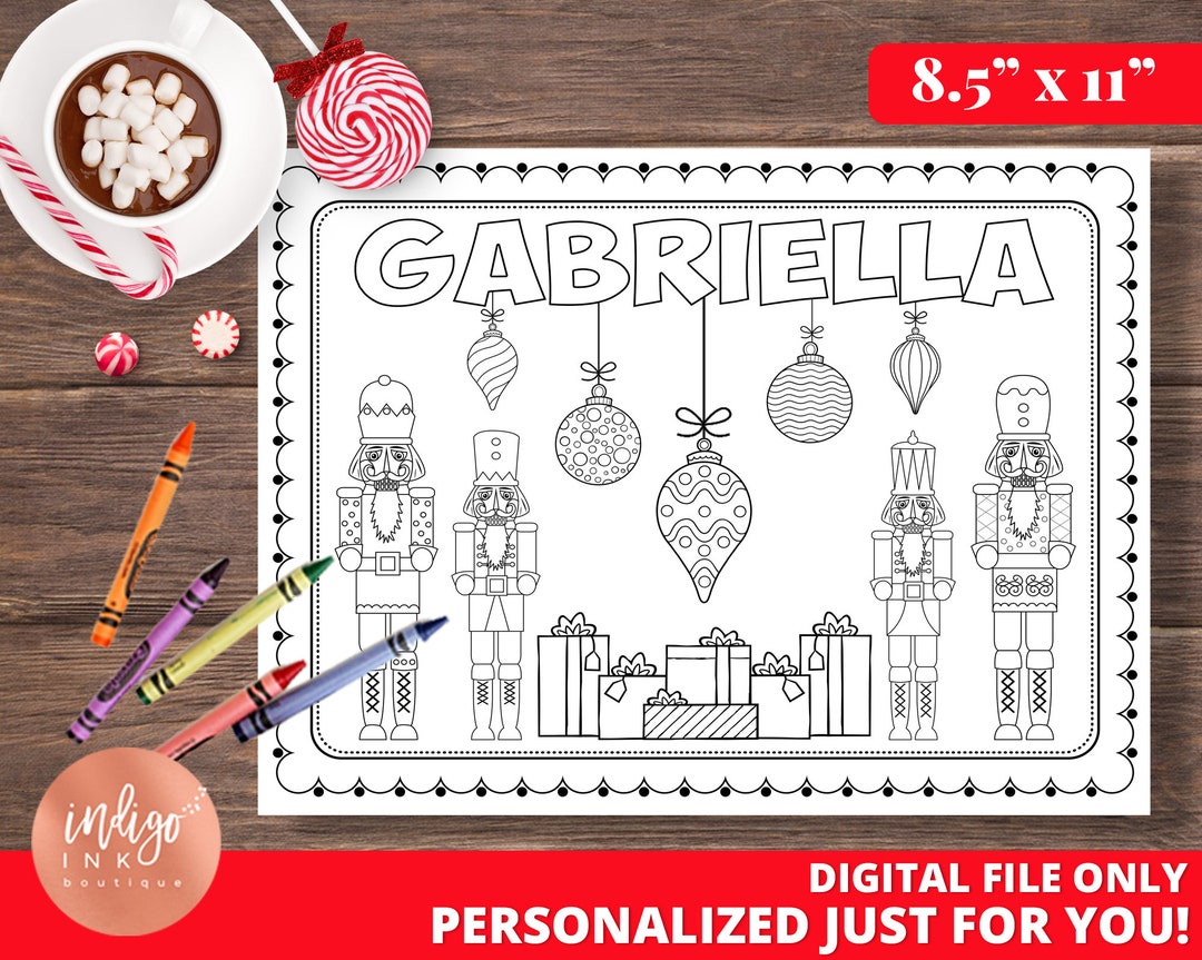 Christmas Placemat PERSONALIZED | Kids Placemat Christmas Fun | Kids ...