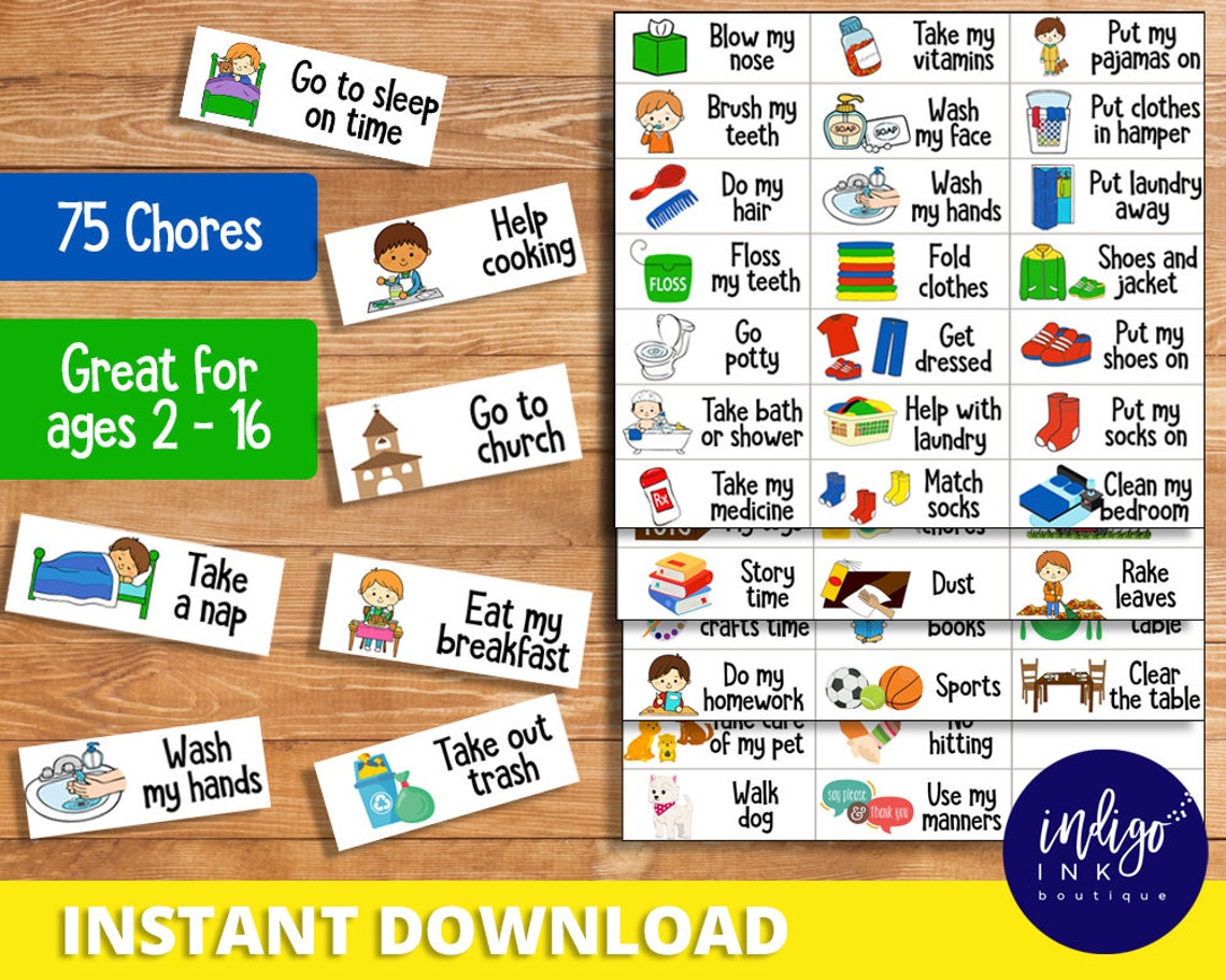 Reward Chart INSTANT DOWNLOAD Printable Task Chart Childs - Etsy