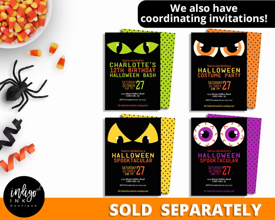 Spooky Eyes Tags INSTANT DOWNLOAD Halloween Favor Tags for - Etsy