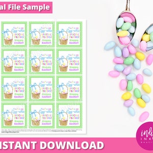 Easter School Treat Tag for Kids | Easter Favor Tags | Easter Tag ...