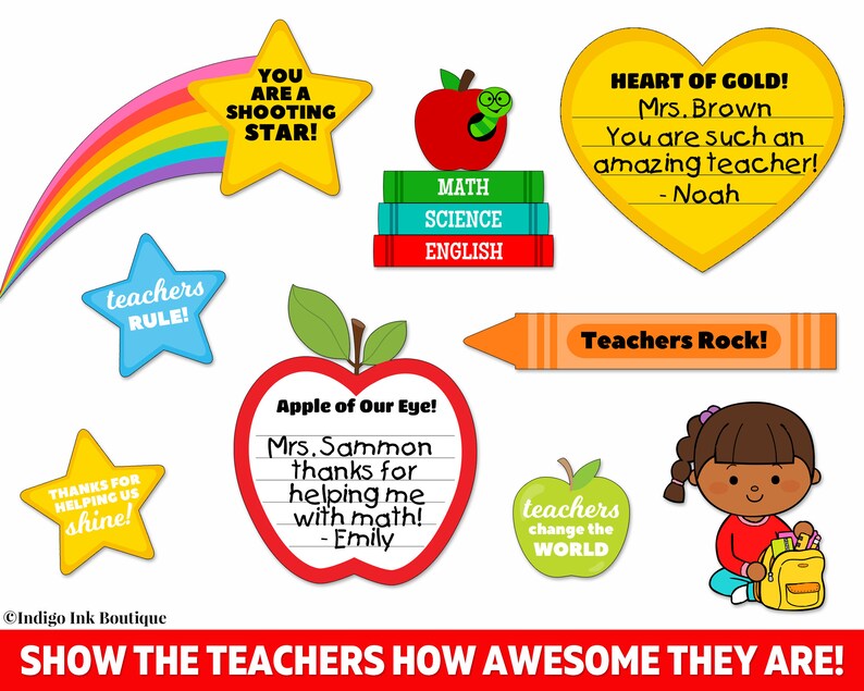 Teacher Appreciation Week Greatest Teacher Apple Printables | Etsy