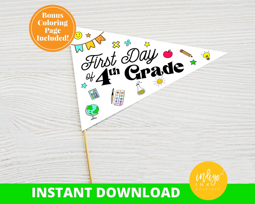 First Day of School Pennant Flags INSTANT DOWNLOAD | First Day of ...