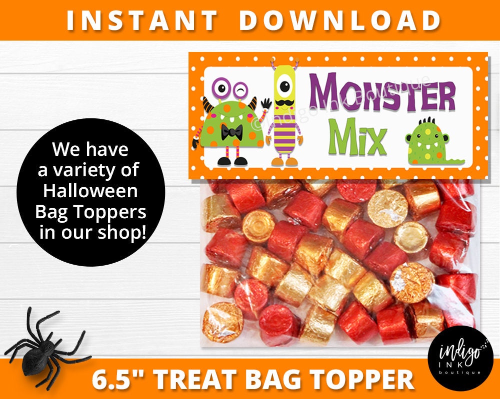 Halloween Bag Topper Printable Halloween Treat Bag Toppers | Etsy