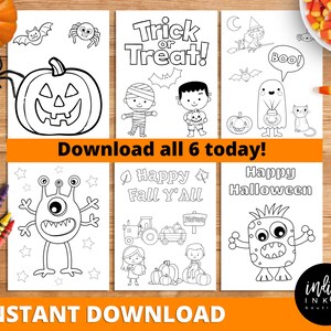 Halloween Coloring Sheets INSTANT DOWNLOAD | Fall Coloring Pages ...