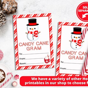 Candy Cane Gram Christmas Tags for Kids | Christian Candy Gram ...