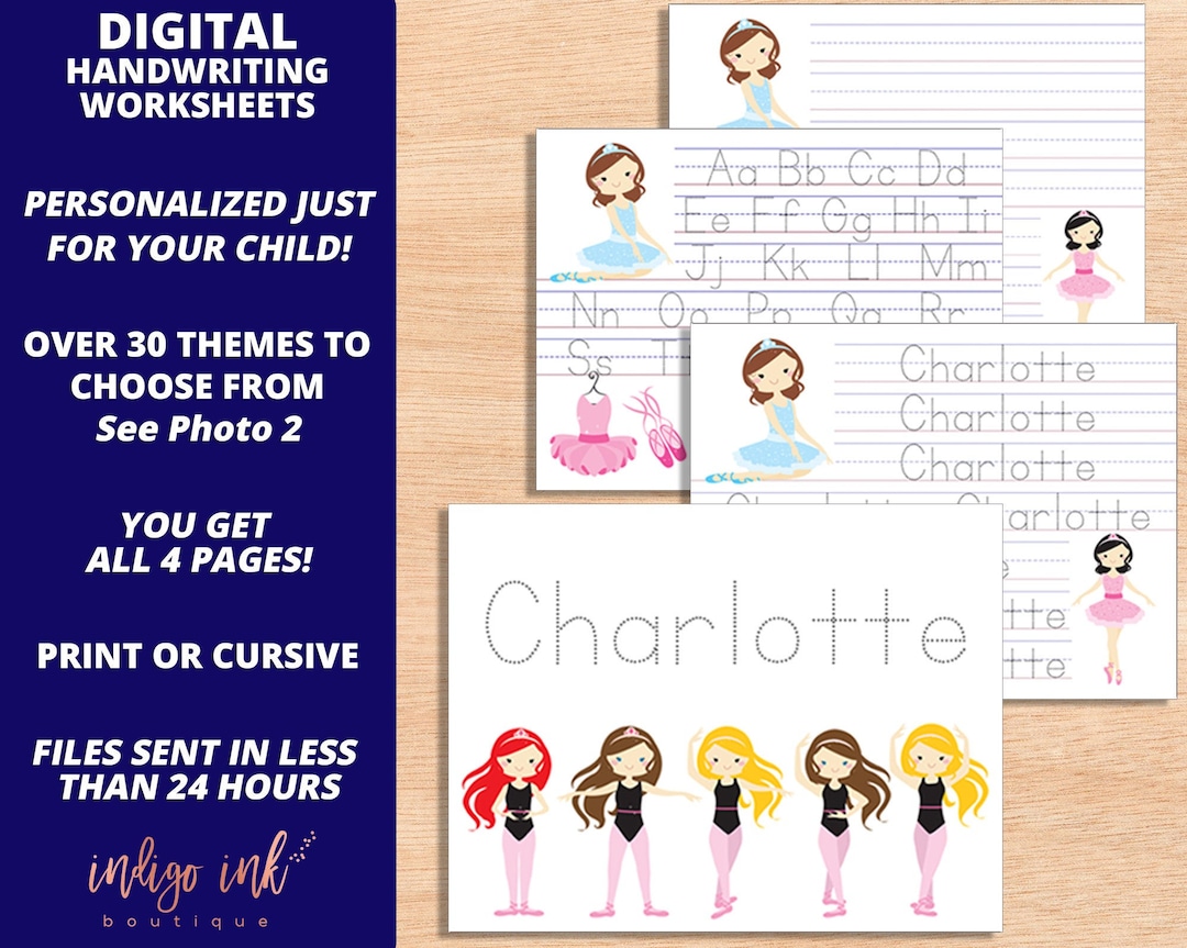 Personalized Handwriting Worksheet DIGITAL DOWNLOAD | 1st Grade Writing ...