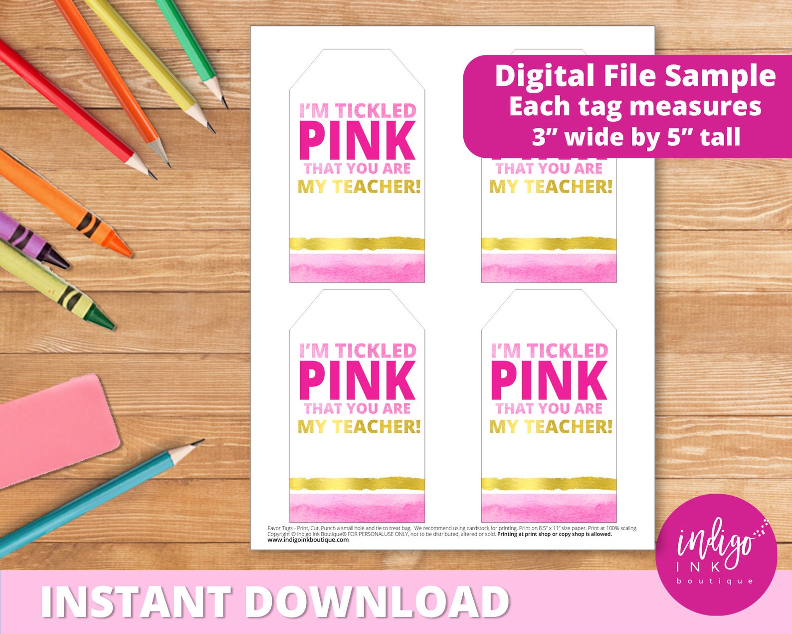 First Day of School Teacher Tag INSTANT DOWNLOAD I'm - Etsy