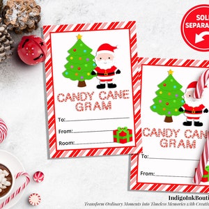 Candy Cane Gram Holiday Tags INSTANT DOWNLOAD | Snowman Favor Tags ...