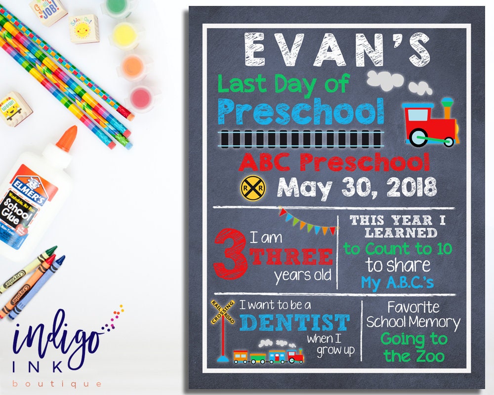 Graduation Sign DIGITAL DOWNLOAD Custom Chalkboard Sign | Last Day of ...