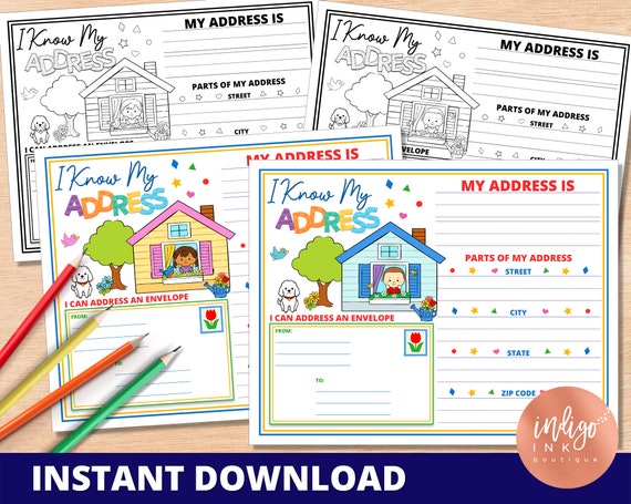 I Know My Address Tracing Worksheet INSTANT DOWNLOAD | Address Practice ...