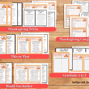 Thanksgiving Games Printable Bundle | 5 Thanksgiving Party Printable ...