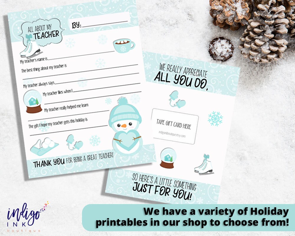 Candy Cane Gram Holiday Tags INSTANT DOWNLOAD | Snowman Favor Tags ...