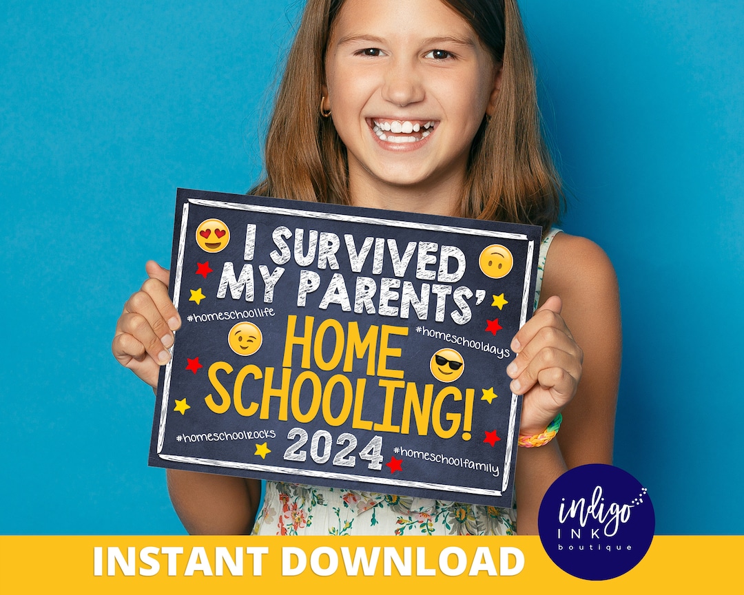 I Survived My Parents' Homeschooling Sign INSTANT DOWNLOAD End of the ...