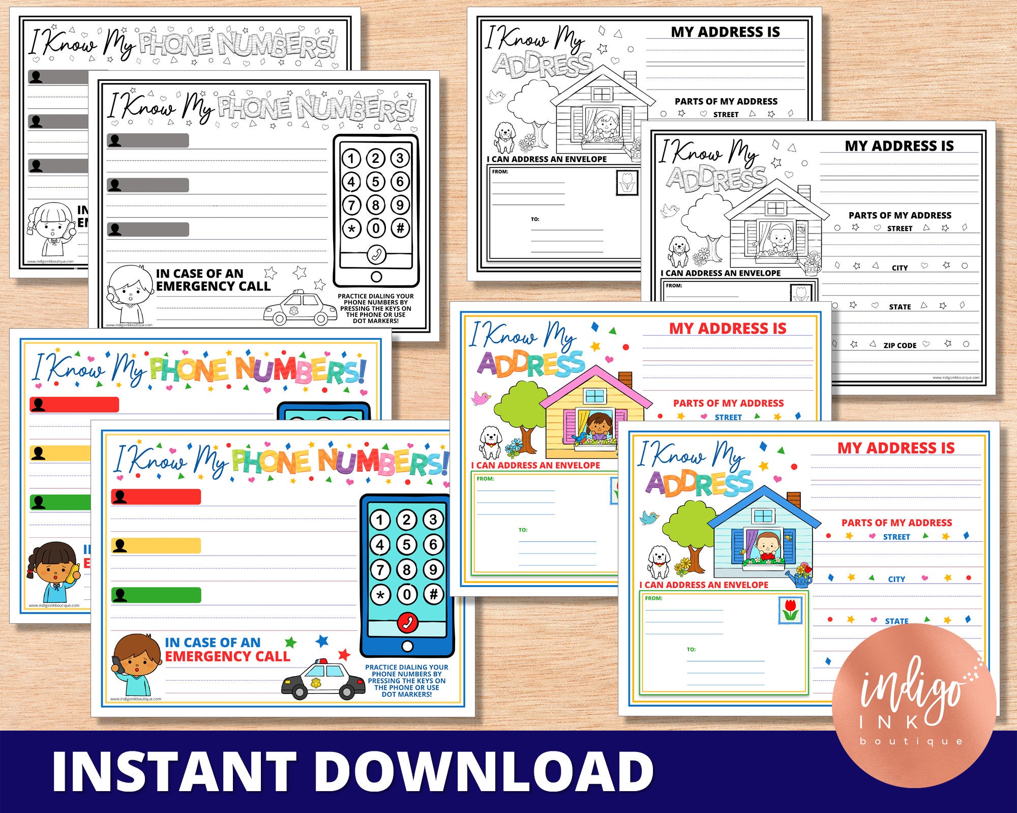 I Know My Address and Phone Number Tracing Worksheet Set INSTANT ...