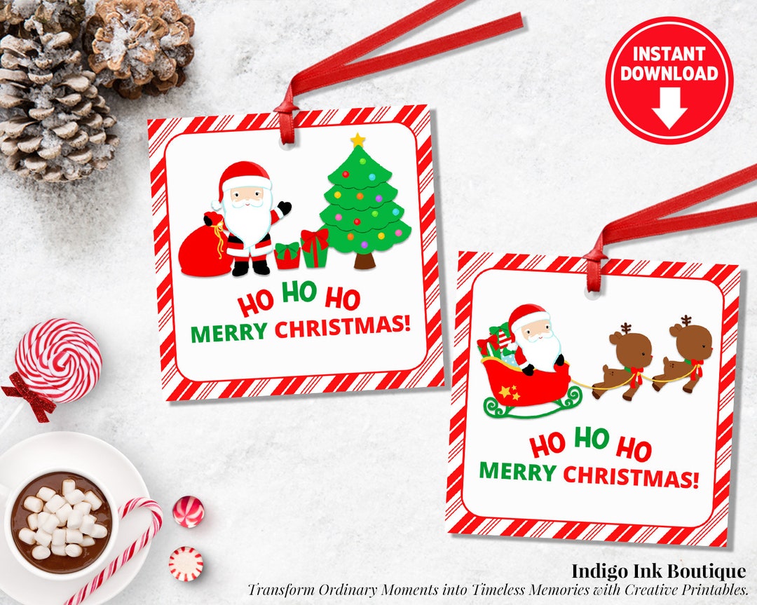 Santa Favor Tags INSTANT DOWNLOAD | Santa Claus Tags for Kids ...