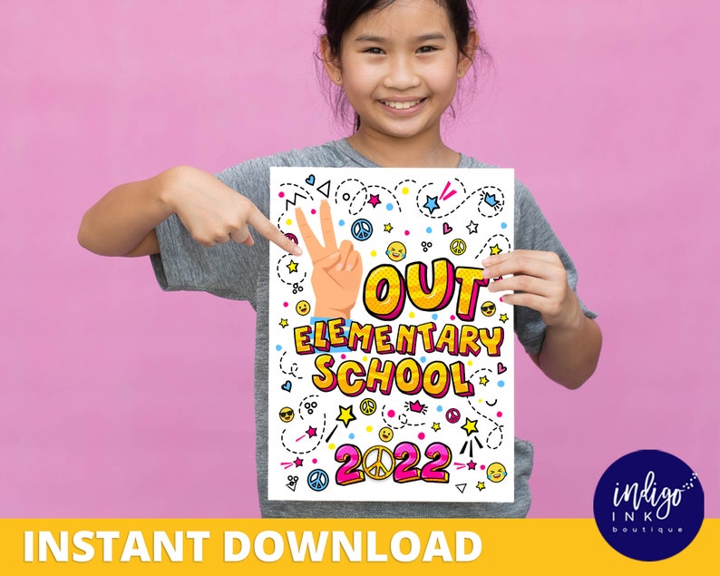 Peace Out Elementary School Sign INSTANT DOWNLOAD Last Day | Etsy