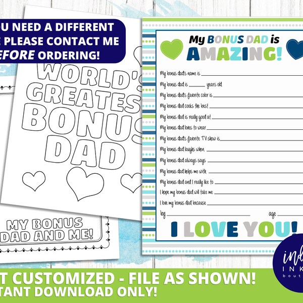 To My Bonus Dad - Etsy
