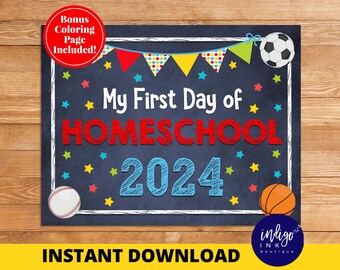 First Day of Homeschool Sign 1st Day of School Printable First Day of ...
