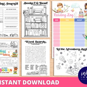 Kids Reading Log Bundle INSTANT DOWNLOAD | Kids Reading Chart | Book ...