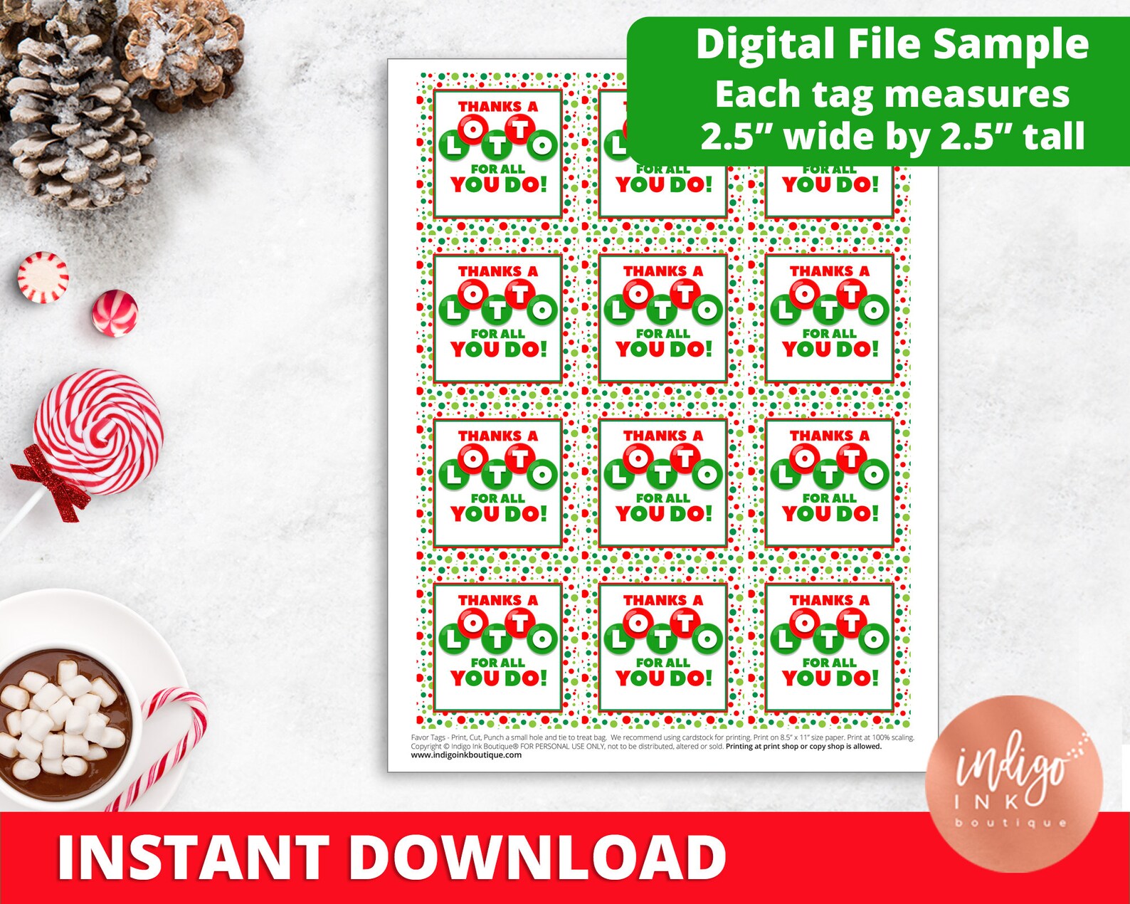 Lottery Gift Tag INSTANT DOWNLOAD Christmas Gift Tag - Etsy