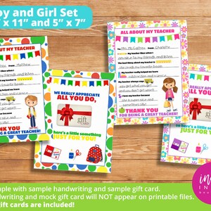 Teacher Appreciation Gift | All About My Teacher Gift Ideas | End of ...