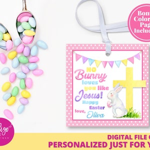 Religious Easter Favor Tag Personalized | No Bunny Loves You Like Jesus ...