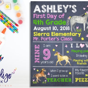 Unicorn First Day of School Personalized Sign DIGITAL DOWNLOAD 1st Day ...