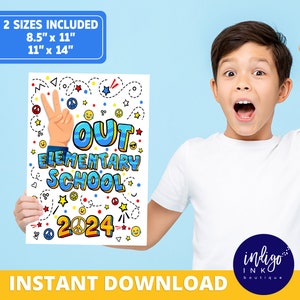 Peace Out Elementary School Sign INSTANT DOWNLOAD Last Day of School ...