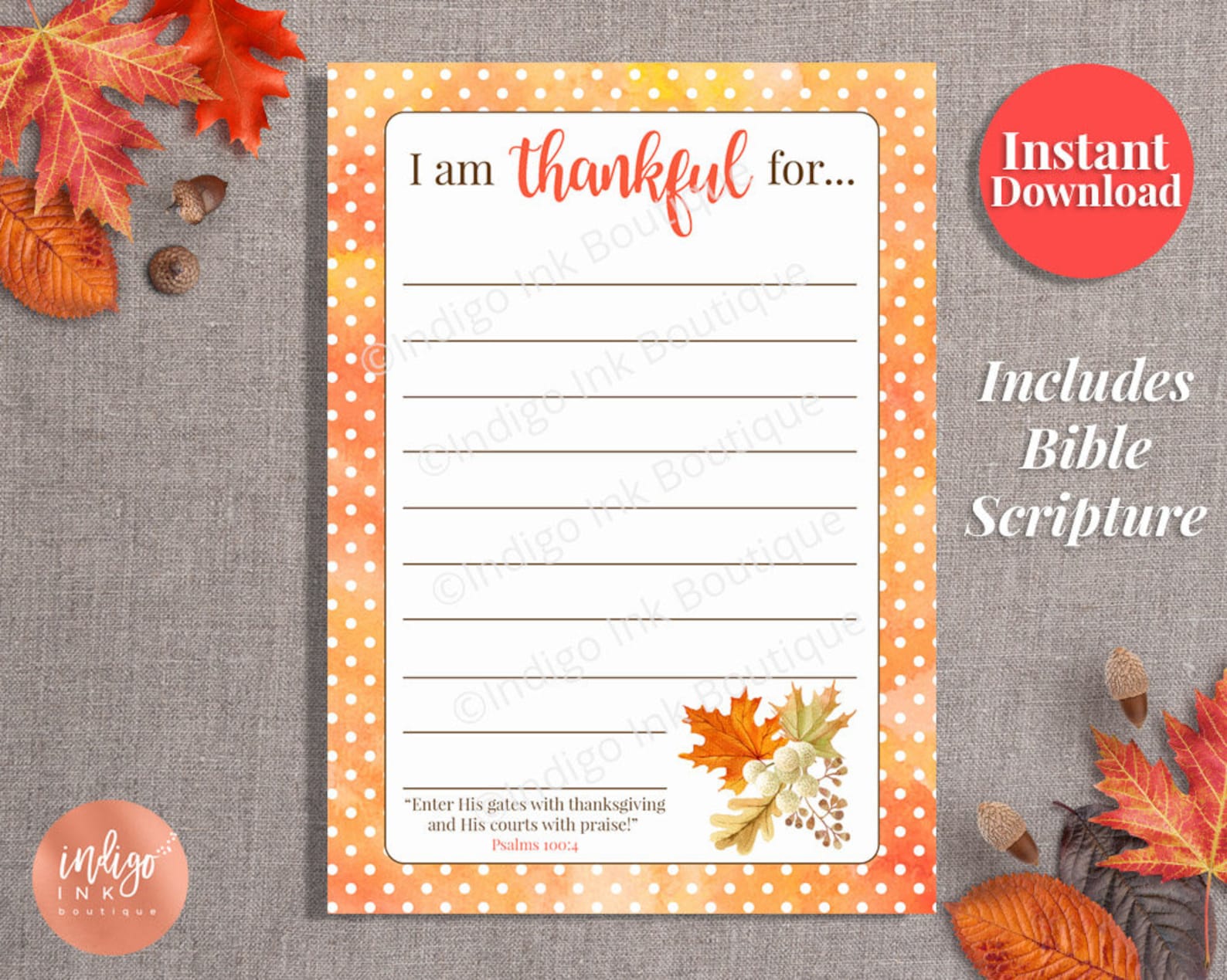 Thanksgiving Bible Printable INSTANT DOWNLOAD Giving Thanks - Etsy