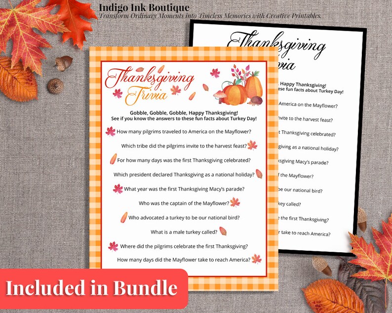 Thanksgiving Games Printable Bundle 5 Thanksgiving Party | Etsy