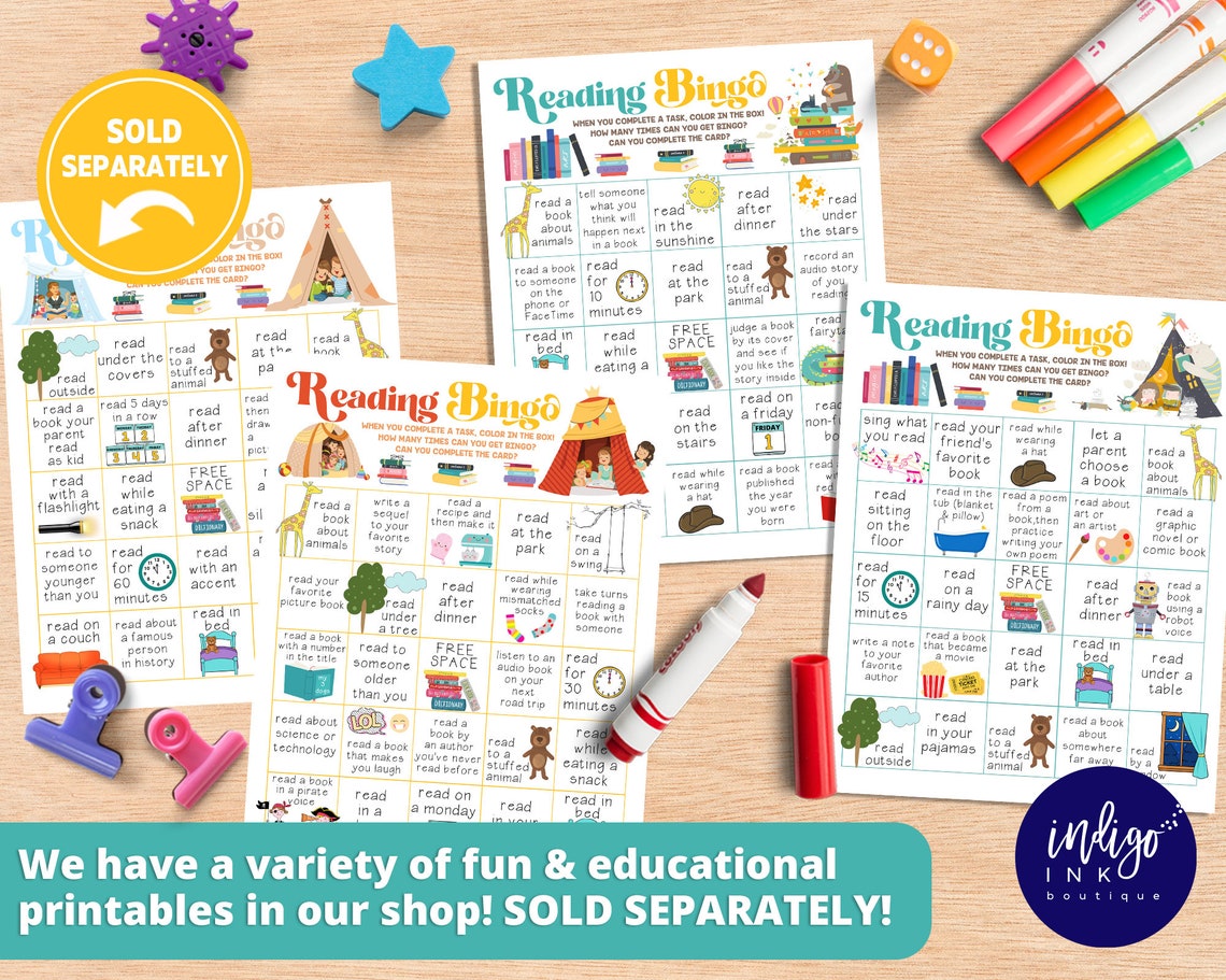 Kids Reading Log Bundle INSTANT DOWNLOAD Kids Reading Chart - Etsy