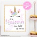 Unicorn Favor Sign Unicorn Birthday Unicorn Sign INSTANT - Etsy