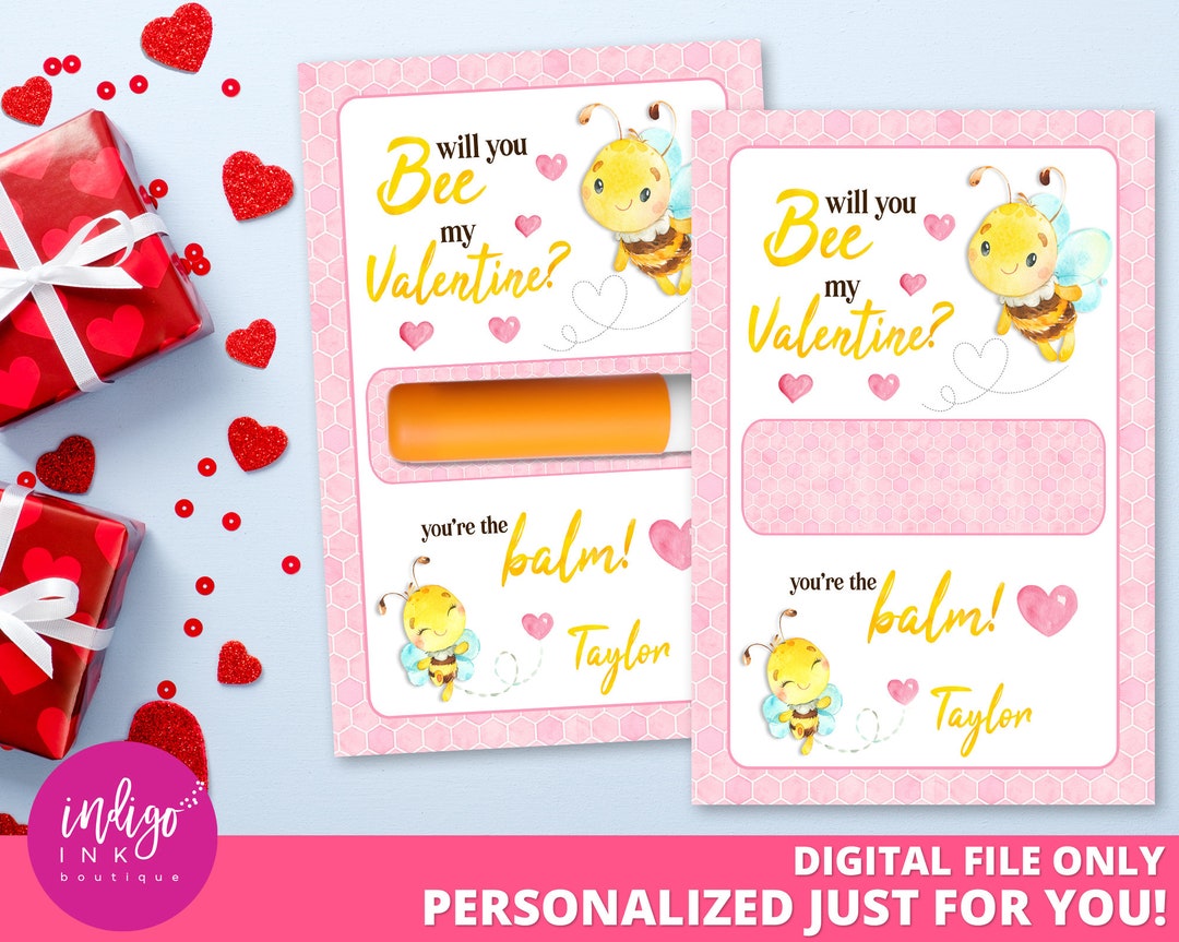Valentine's Day Gift Lip Balm Holder PERSONALIZED DIGITAL - Etsy