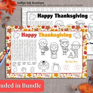 Kids Thanksgiving Games Printable Bundle | 5 Thanksgiving Party ...