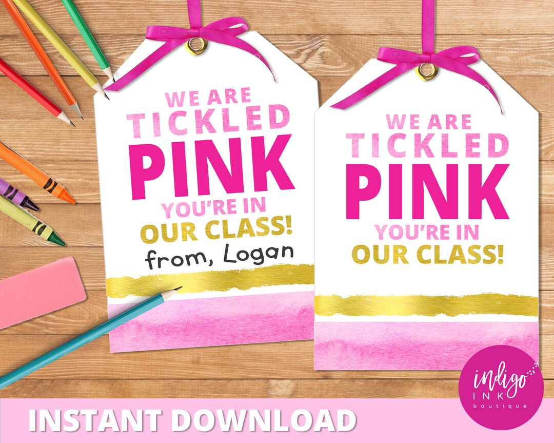 Classmate Gift Tag INSTANT DOWNLOAD | We Are Tickled Pink You're in Our ...