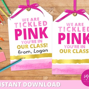 Classmate Gift Tag INSTANT DOWNLOAD | We Are Tickled Pink You're in Our ...